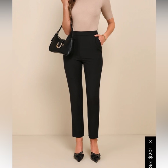Lulus | Pants & Jumpsuits | Nwt Lulus Kick It Black Highwaisted Trouser ...